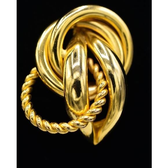 Unbranded | Jewelry | Vintage Retro Knot Pin Brooch Gold Tone Shiny ...